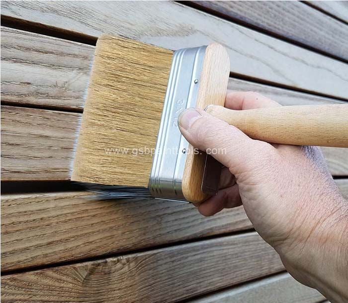 Block Paint Brushes Wooden Pure Bristle Brush
